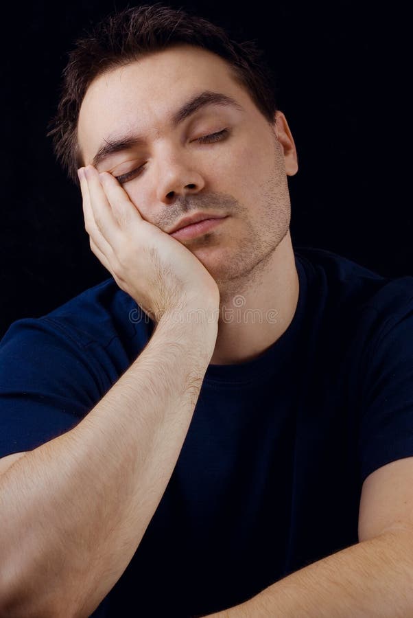 Sleepy man stock photo. Image of person, portrait, exhaustion - 6764732