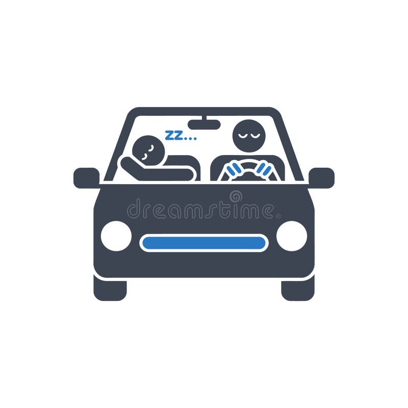 Sleepy Passenger Driver Icon Stock Illustration - Illustration of ...