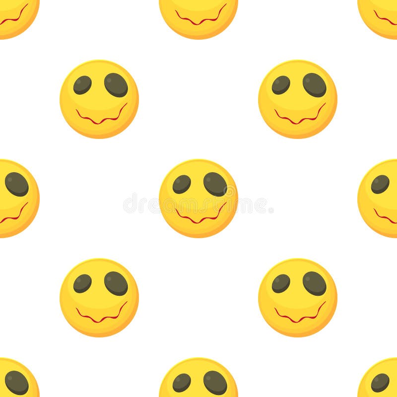 Sleepy Smiley Pattern Seamless Vector Stock Vector - Illustration of ...