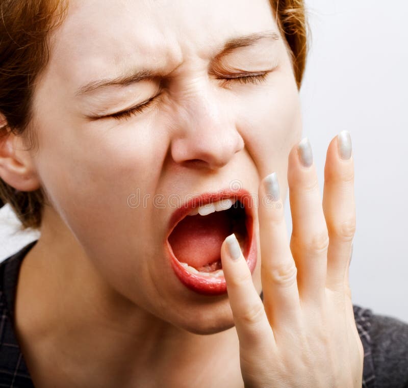 Caucasian woman yawning stock image. Image of drowsy, shoulders - 1487903