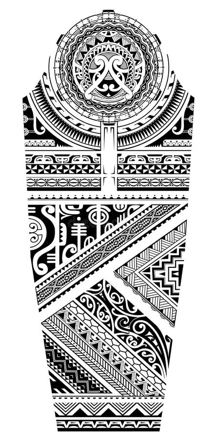Sleeve Tattoo Polynesian Style Stock Vector - Illustration of tribal ...