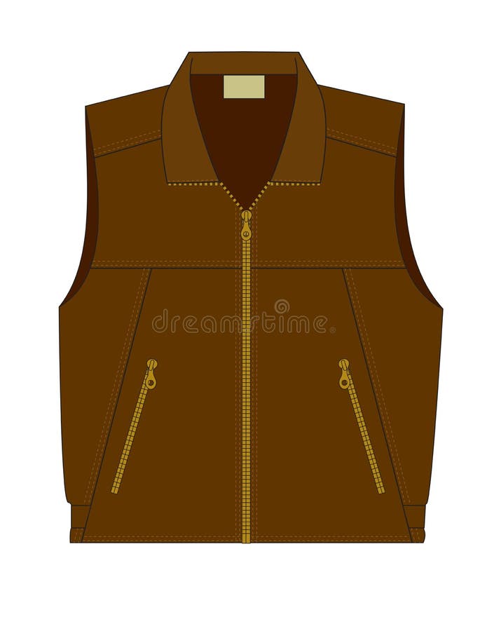 Sleeveless Jacket with Zipper Stock Vector - Illustration of decorating ...