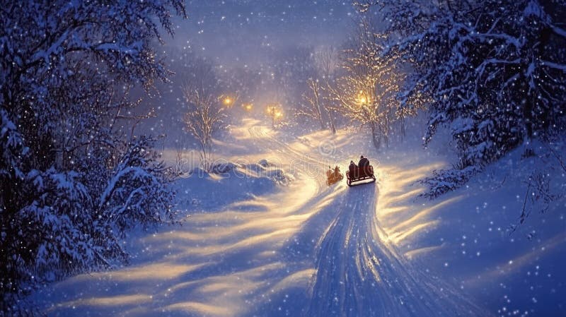 Sleigh Bells Ringing in the Distance in a Winter Landscape Stock ...