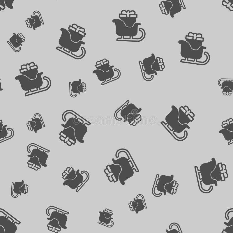 Sleigh with Gift Box Solid Seamless Pattern, Merry Christmas Theme ...