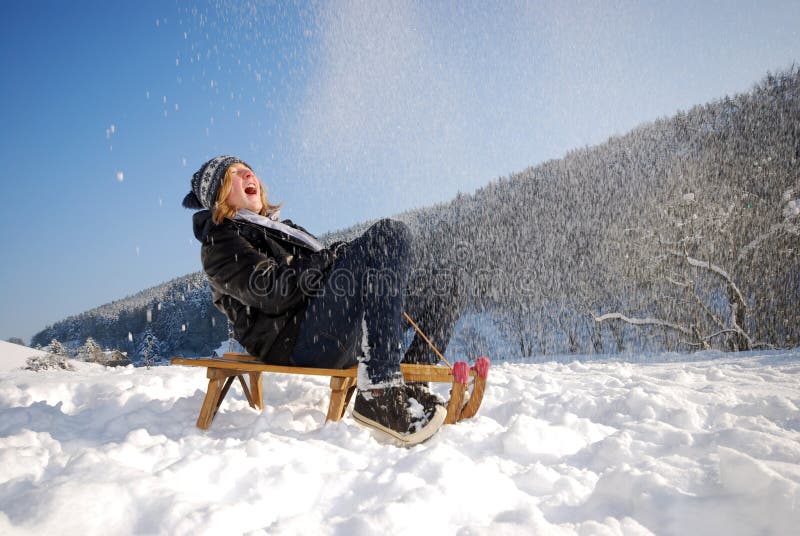 Sleighing stock photo. Image of happy, cheerful, sleighs - 17350668