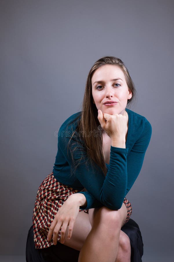 Slender Caucasian Female Portrait Stock Image - Image of young, thin ...