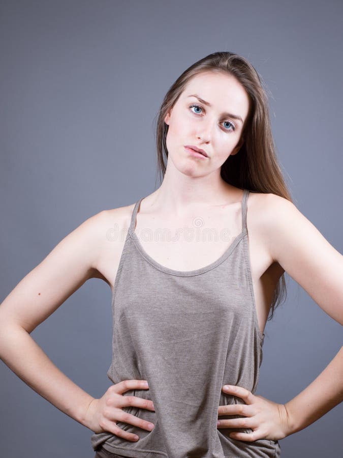 Slender Caucasian Female Portrait Stock Photo - Image of posing ...