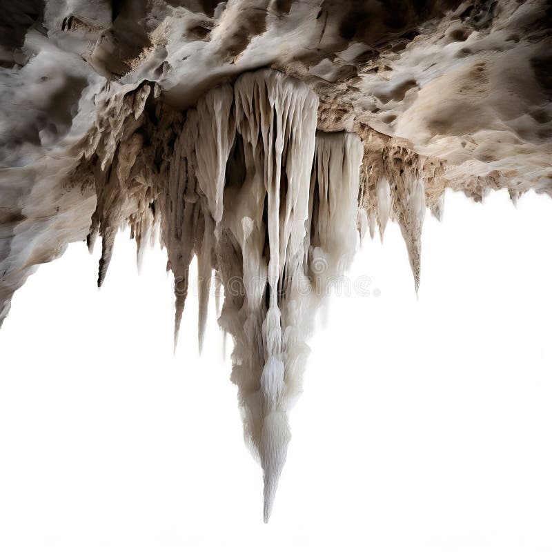 Slender Stalactite Formation Hanging from a Cave Ceiling Forme Stock ...
