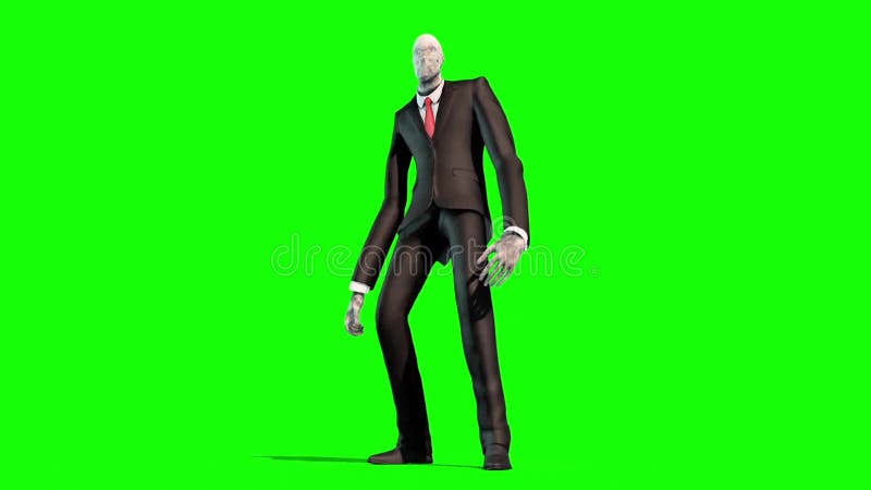 Slenderman Die Front Green Screen 3D Rendering Animation Horror Stock ...