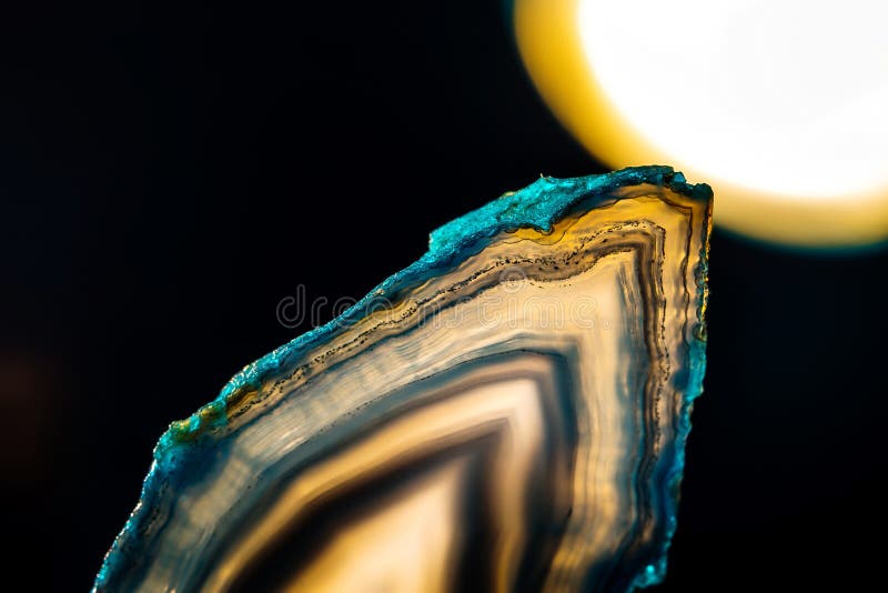 Slice of agate crystal stock image. Image of geological - 5399941