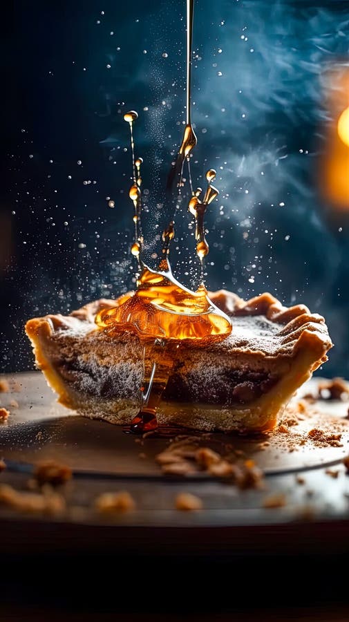 Slice of Apple Pie with Candy Falling from the Top. Generative AI Stock ...