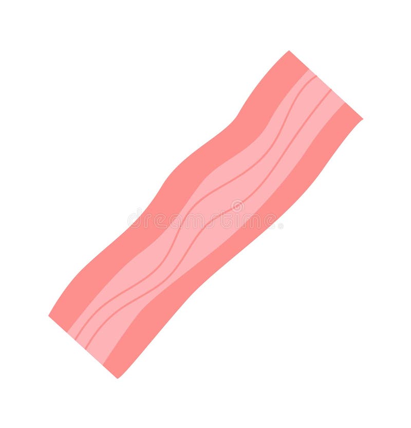 Slice of Bacon Flat Illustration Ingredient for Pizza Stock Vector ...