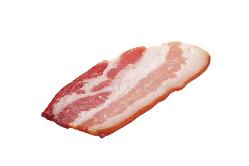 Slice of bacon stock photo. Image of cold, pork, isolated - 22092126