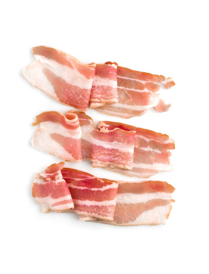 A Slice of Bacon on a White Background. Stock Image - Image of ...