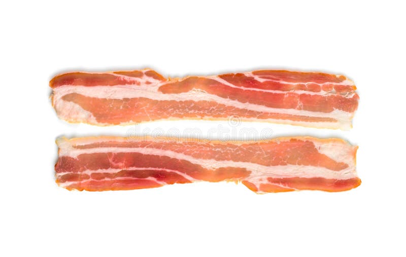 A Slice of Bacon on a White Background. Stock Image - Image of rasher ...