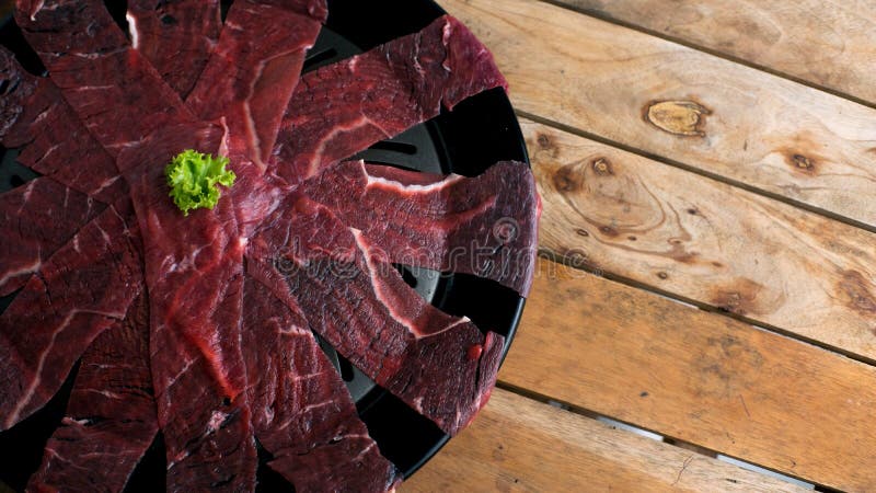 Slice Beef stock photo. Image of dish, wood, iron, meat - 247137856