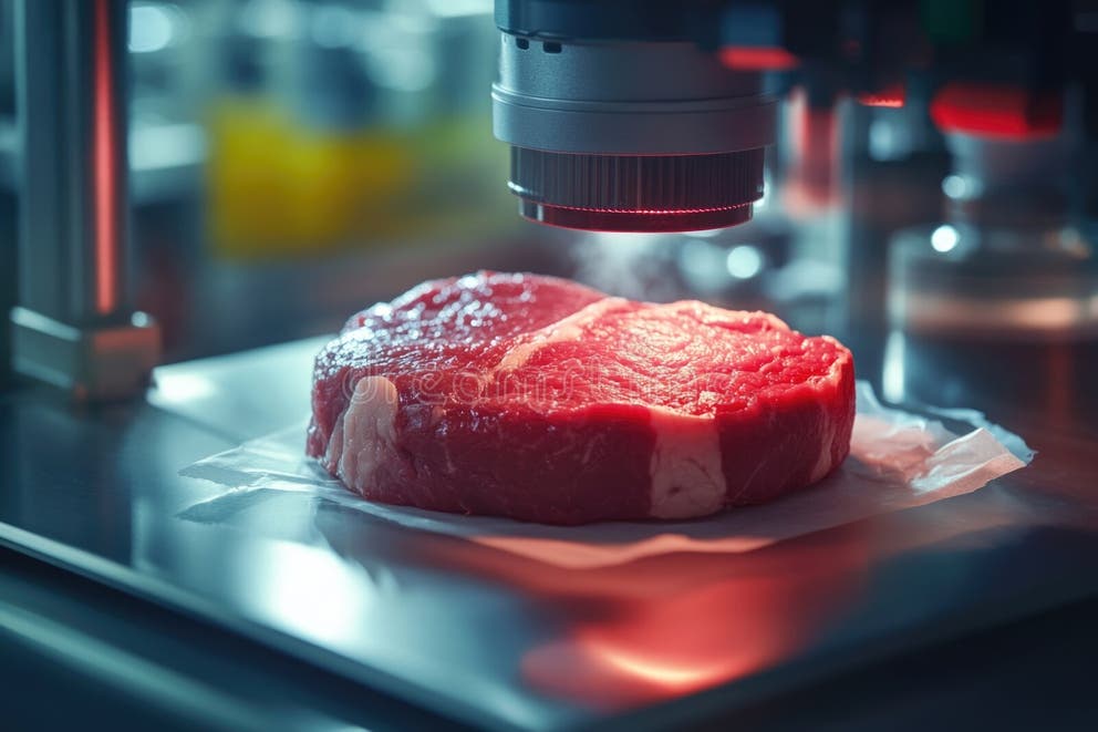 Slice of Beef Under Microscope Stock Photo - Image of fresh, food ...