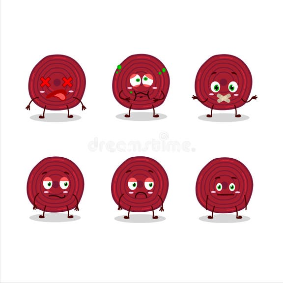 Slice of Beet Root Cartoon Character with Nope Expression Stock Vector ...