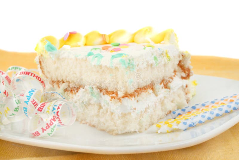 Slice of birthday cake stock image. Image of sliced, isolated - 8419927