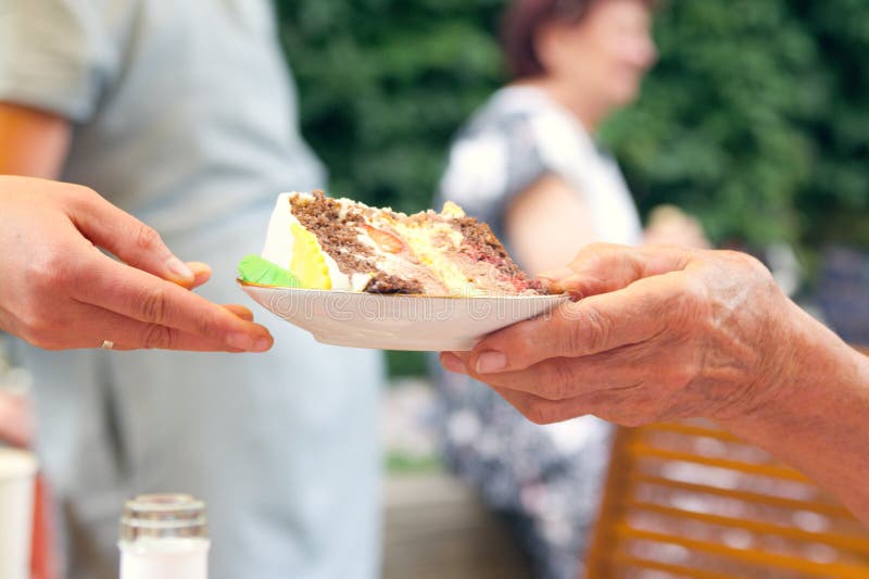 Piece of cake handover stock image. Image of celebration - 167036847