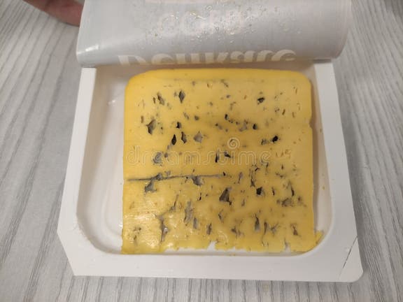 Slice of Blue Cheese in a Package Stock Photo - Image of tasty, cuisine ...