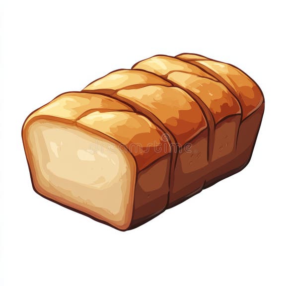 A Slice of Bread with a Brown Crust Stock Illustration - Illustration ...