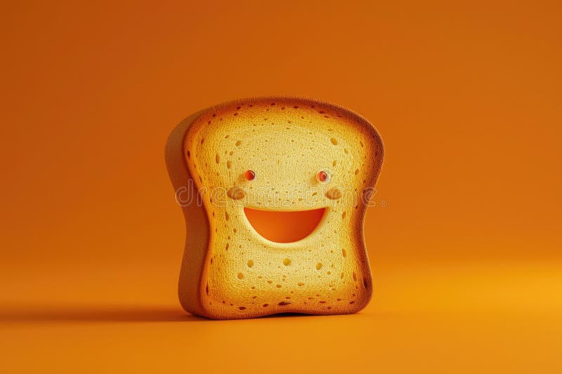 A Slice of Bread with a Cheerful Smile Drawn on it Stock Image - Image ...