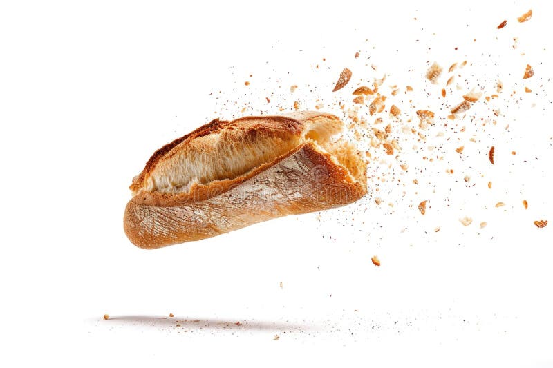 A Slice of Bread Falls through the Air, Suspended by the Wind Stock ...
