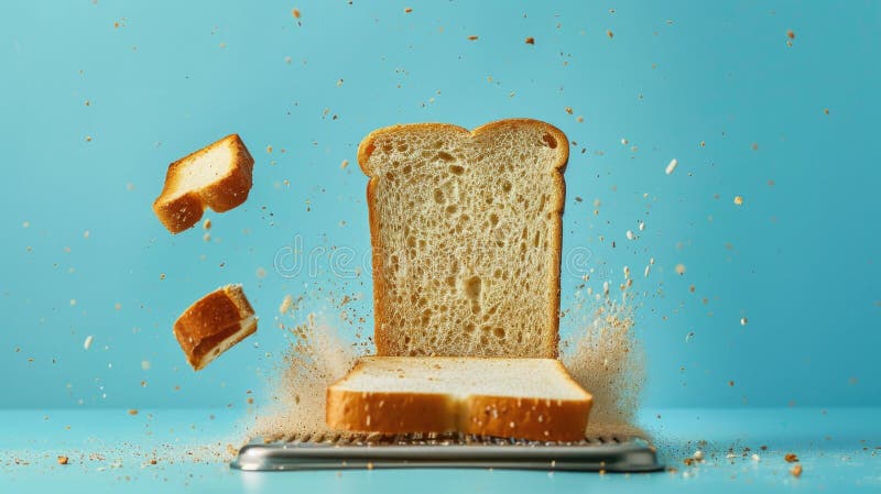 Toaster with fallen bread stock photo. Image of domestic - 323380516