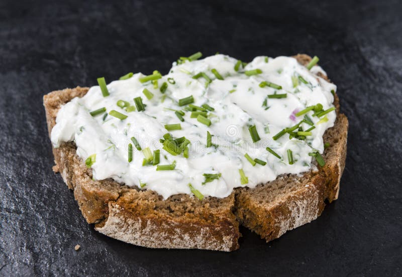 Slice of Bread with Herb Curd Stock Image - Image of lunch, food: 64610725