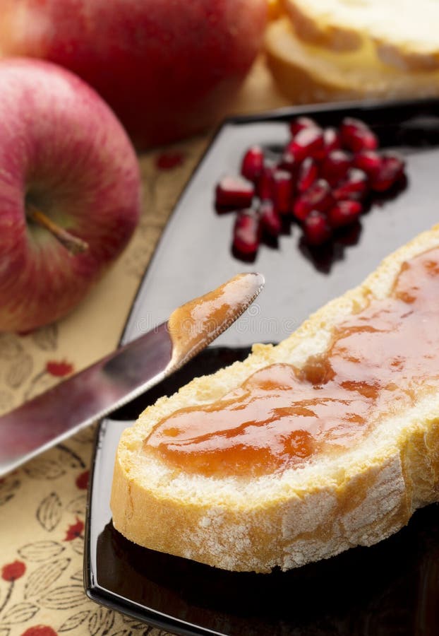 Slice of bread with jam stock photo. Image of breakfast - 34642258