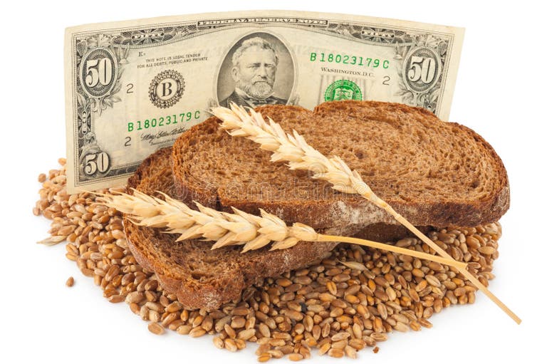 Slice bread with money stock photo. Image of money, budget - 81661844