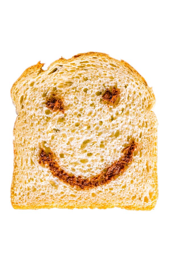 A Slice of Bread with Nutella Smile. Stock Image - Image of breads ...