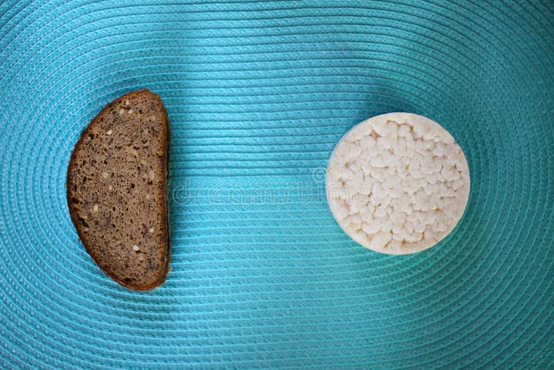 Slice of Bread and Rice Cracker Stock Image - Image of closeup, cookie ...