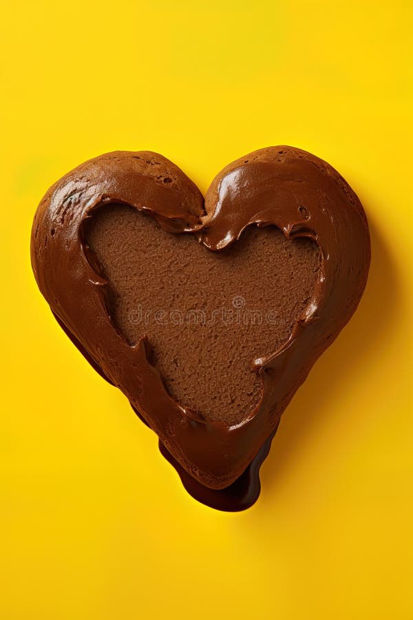 Slice of Bread in Shape of a Heart with Chocolate Cream Spread ...