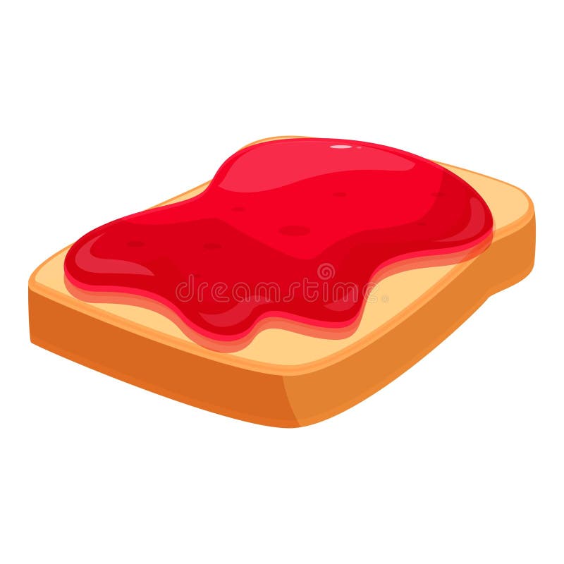 Slice of Bread with Strawberry Jam Being Spread on Top Stock Vector - Illustration of delicious ...
