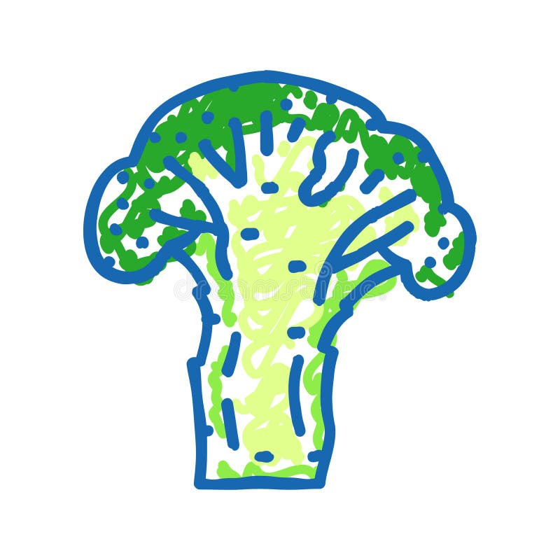 Slice Broccoli Icon Doodle Illustration Stock Vector - Illustration of ...