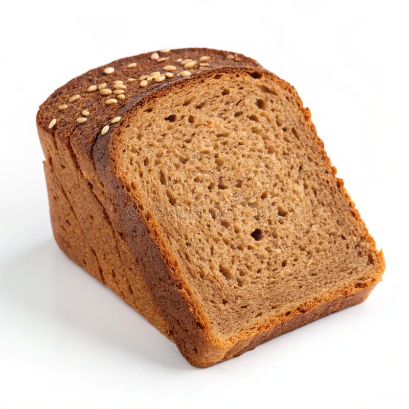 Brown Rye Bread Slice Isolated Stock Illustration - Illustration of ...