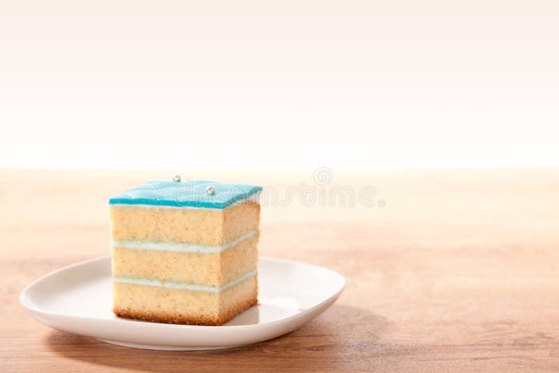 A Slice Of Cake On A White Plate. Stock Image - Image of black, gourmet ...