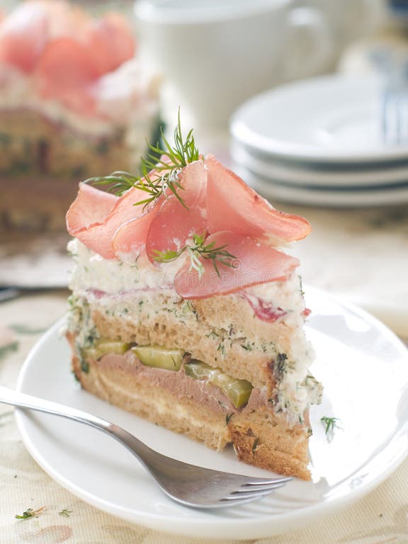 Slice of cake stock image. Image of snack, meal, sandwich - 23381977