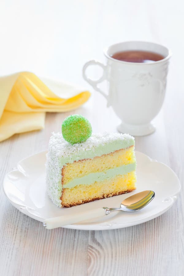 Slice cake stock photo. Image of drink, plate, delicious - 23508724