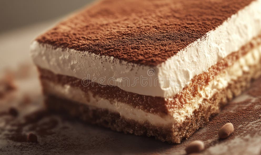 A Slice of Cake with a Brown Topping Stock Photo - Image of sweet ...