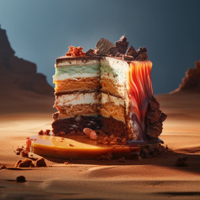A Slice of Cake in the Desert Stock Image - Image of delicious, baked ...