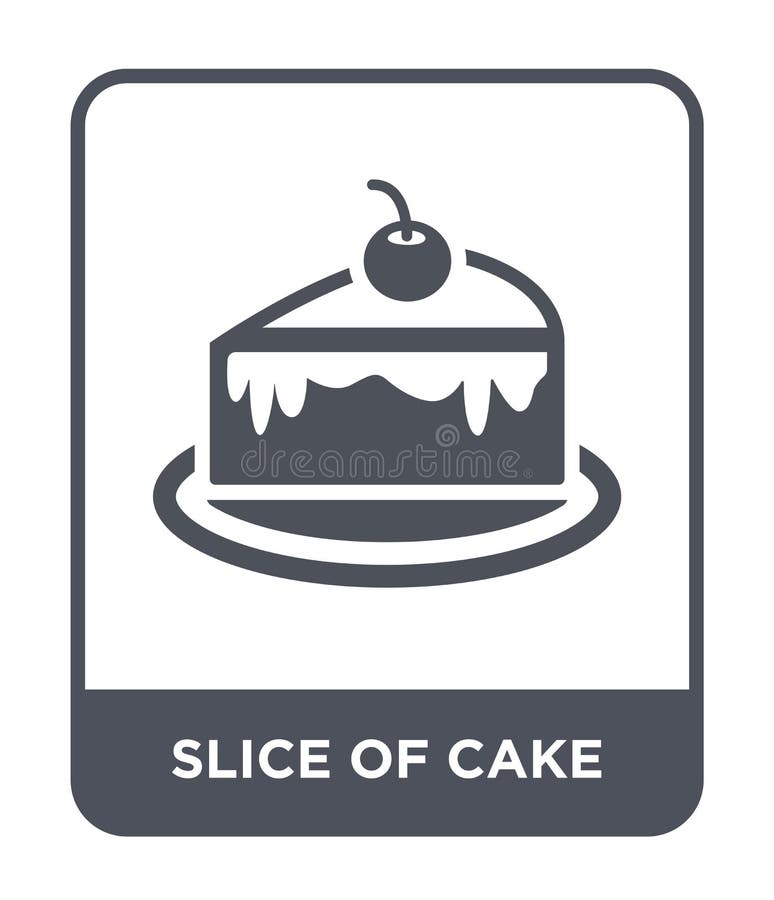 Slice of Cake Icon in Trendy Design Style. Slice of Cake Icon Isolated ...