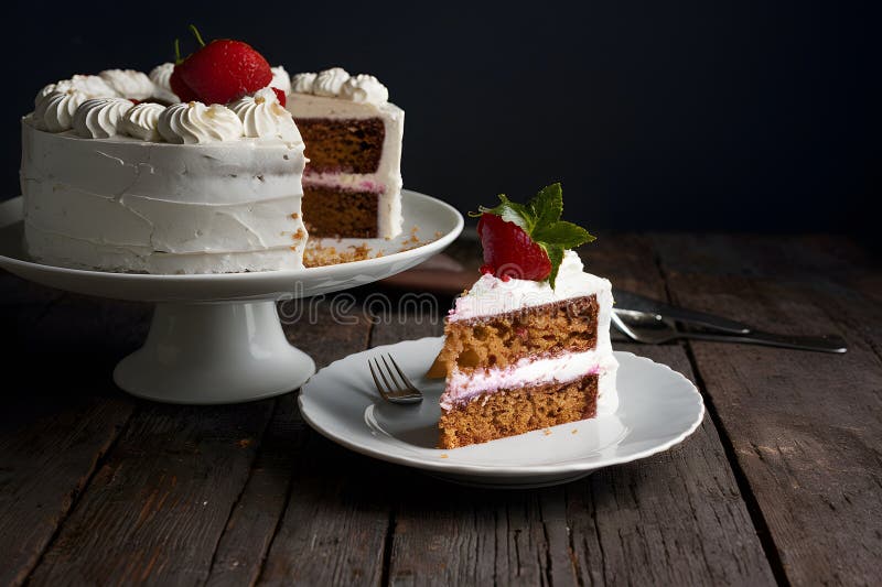 Slice of Cake Missing, a Delectable Temptation Captured Stock ...