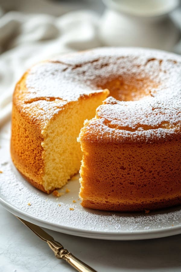 A Slice of Cake on a Plate, Served with a Fork for Easy Eating Stock ...