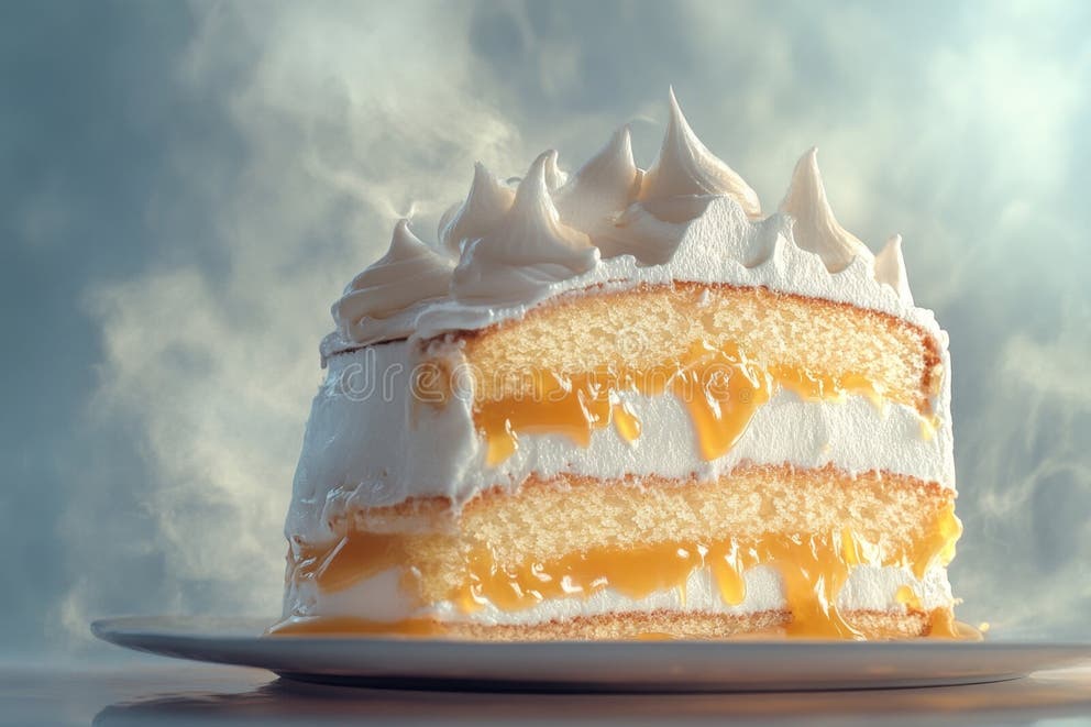 Slice of cake on plate stock image. Image of decor, sweet - 388614497