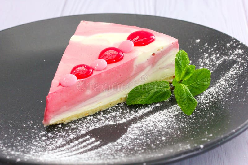 Slice of Cake on Plates for Restaurant Menu Stock Photo - Image of ...