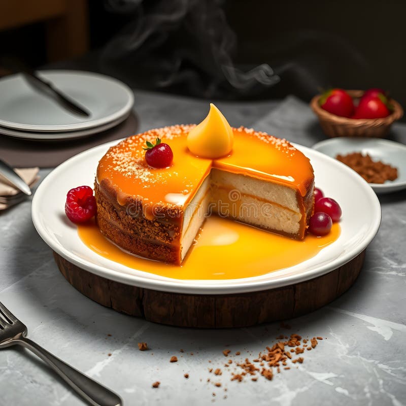 A Slice of Cake with a Strawberry on Top and a Piece Missing Stock ...