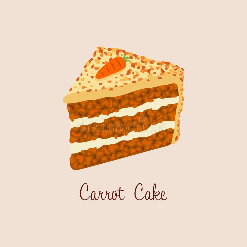 Slice of Carrot Cake Vector Illustration Stock Vector - Illustration of ...